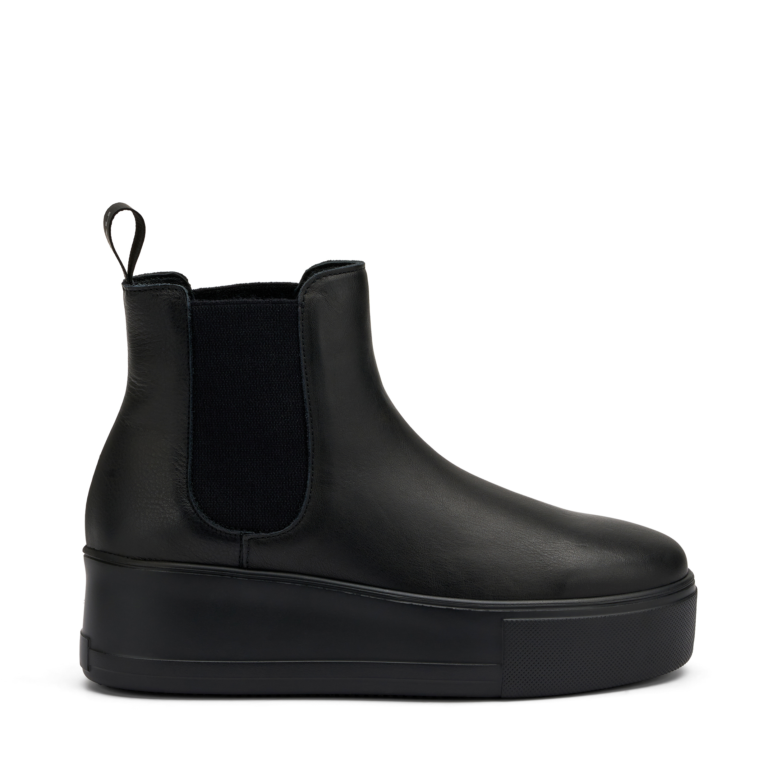 Leather flatform Chelsea boots, Col. Black | Frau