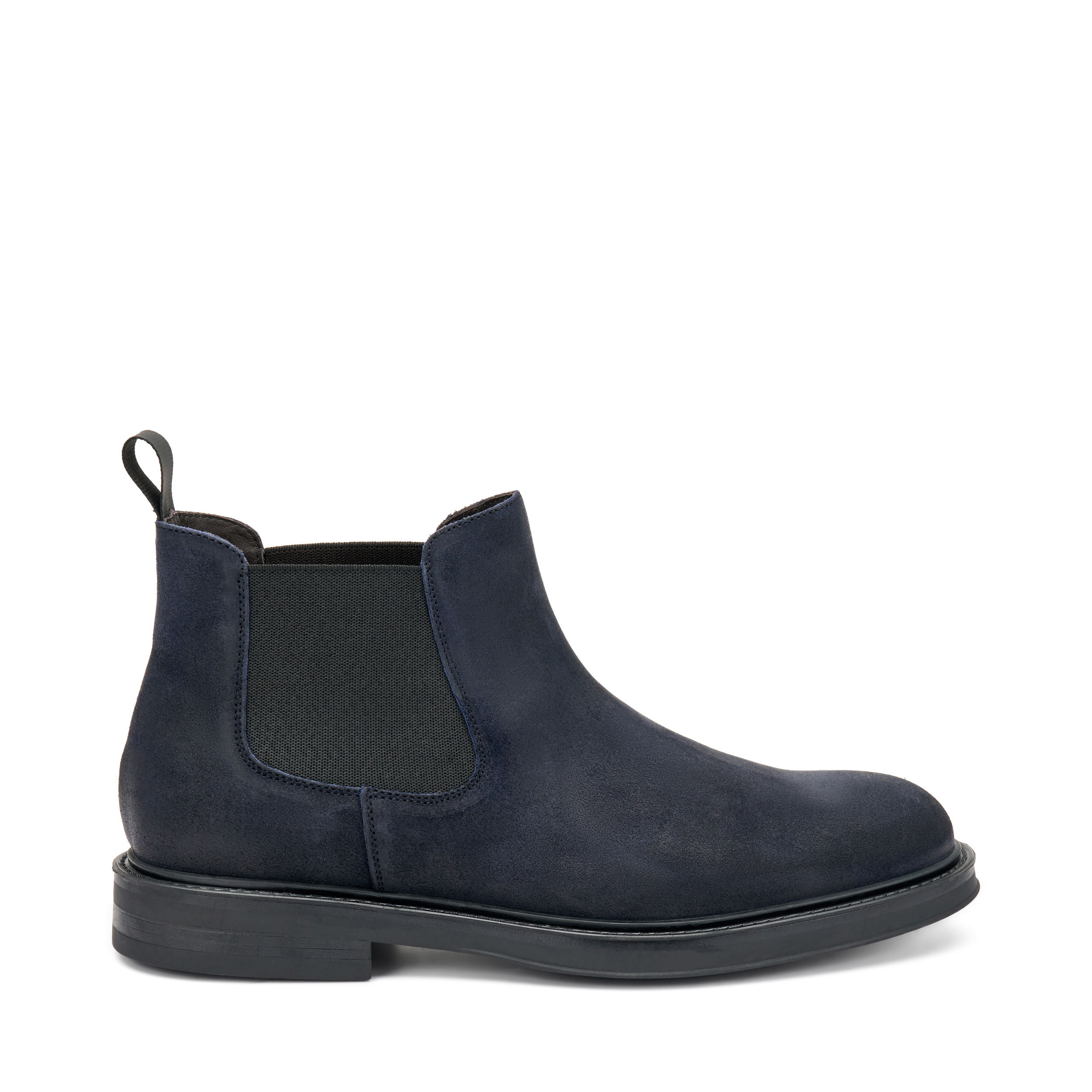 Distressed leather Chelsea boots with tonal elastic, Col. Blue | Frau