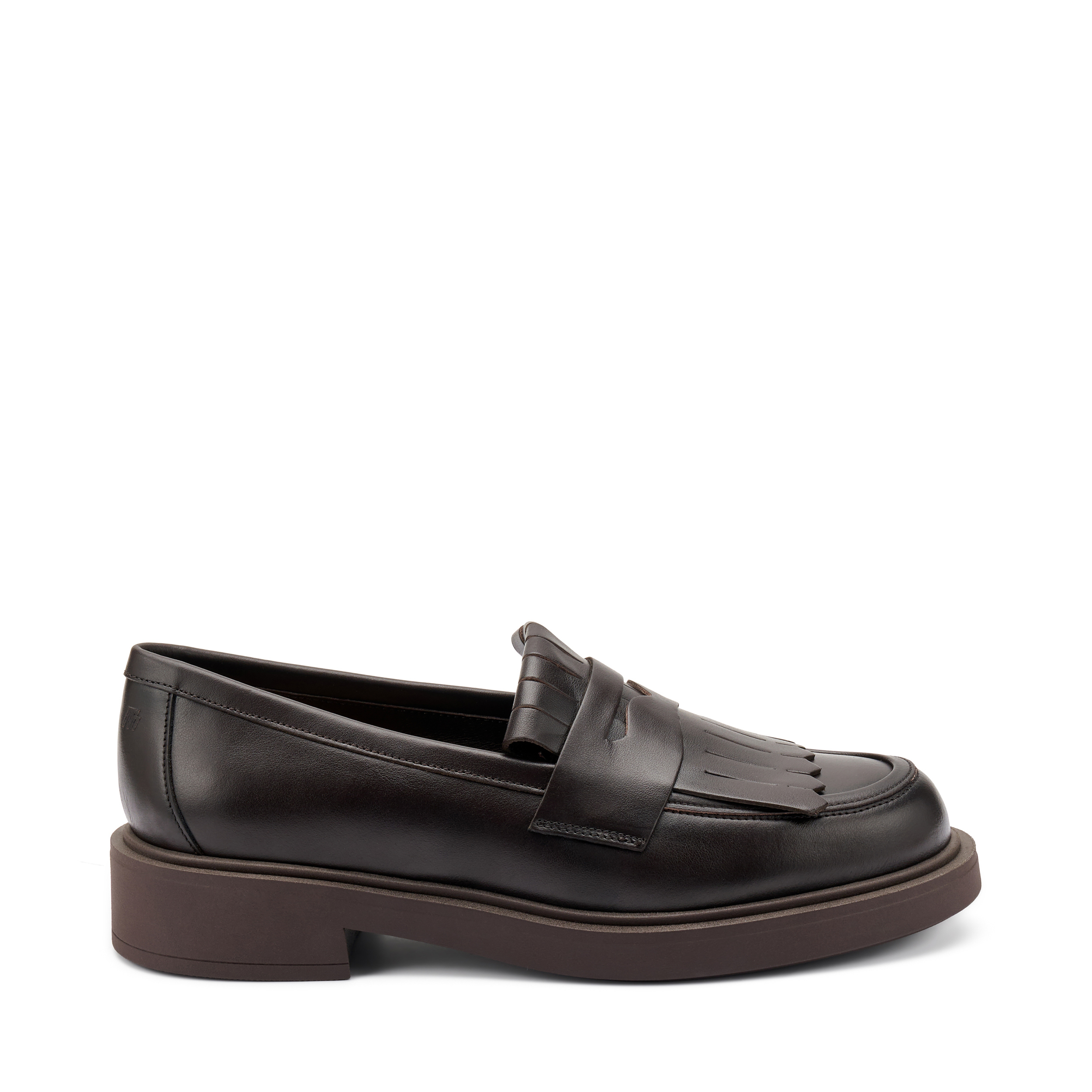 Leather loafers with fringing, Col. Brown | Frau