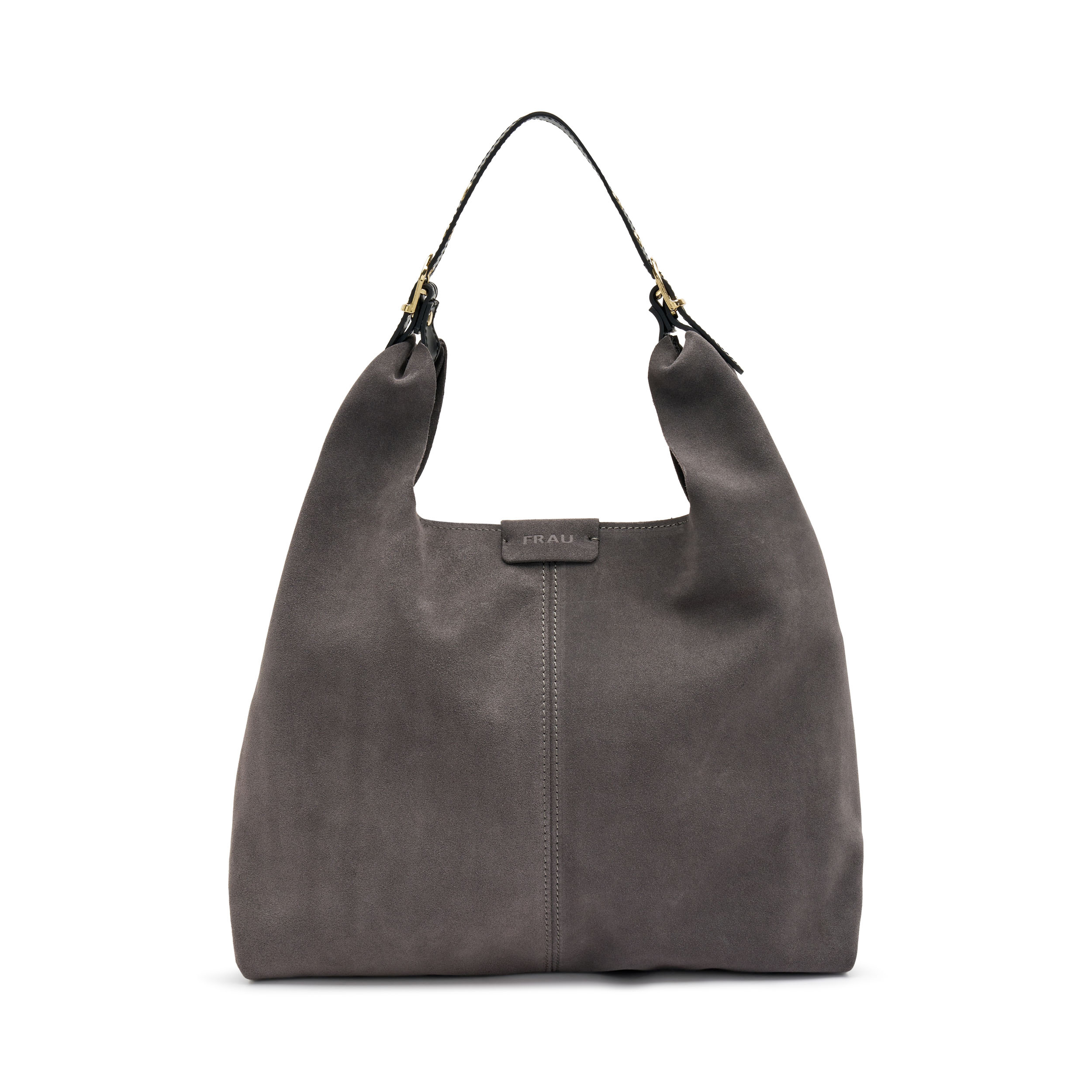 Soft suede tote bag, Col. Grey | Frau
